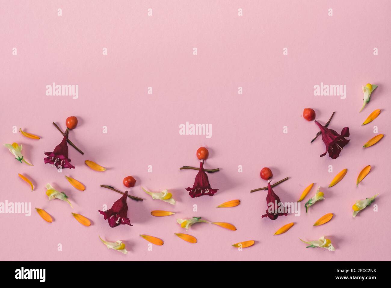 female figures made from flowers, isolated Stock Photo - Alamy