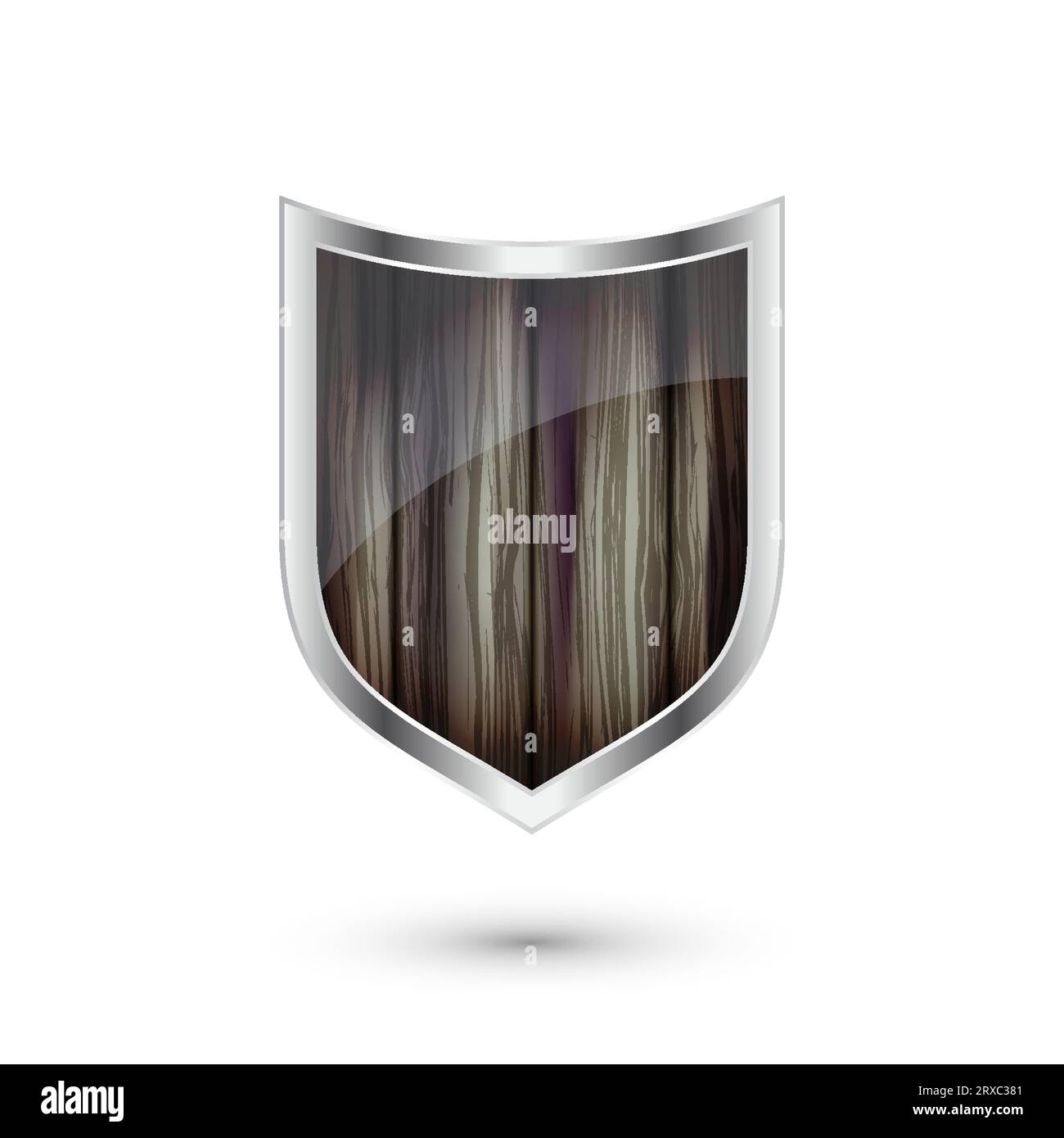 Wooden vintage shield icon. Black heraldic shield. Protection and ...