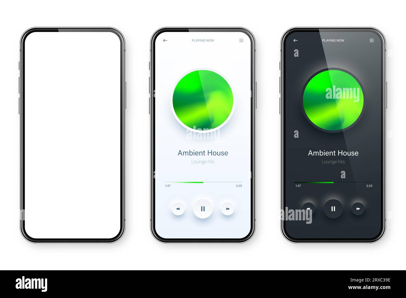 Online audio player user interface, smartphone app UI design. Music ...
