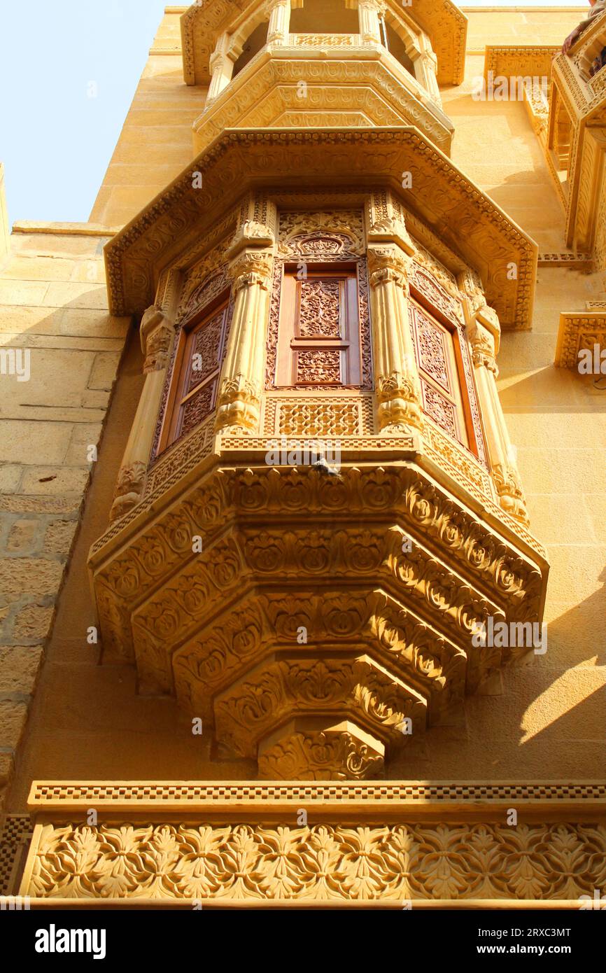 Exterior of Bay window in Patwon Ki Haveli in Jaisalmer, Rajasthan ...