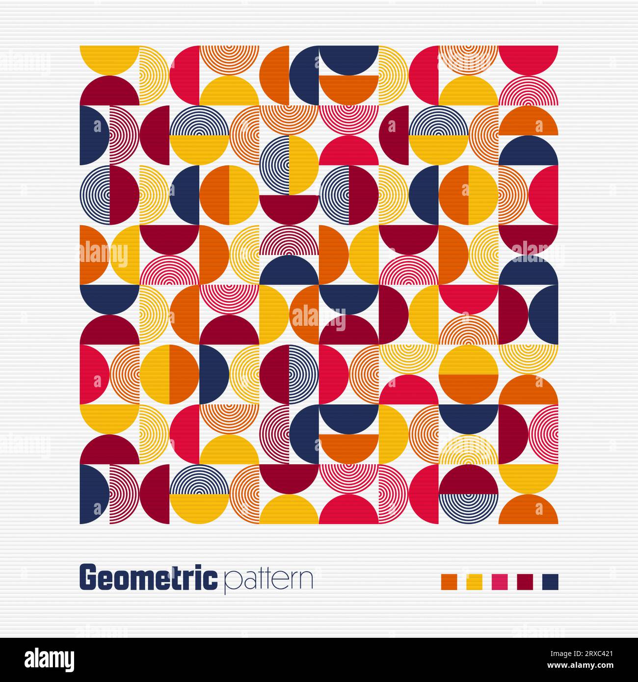 Geometric trendy pattern, Bauhaus style. Modern colorful background with simple elements. Retro ...