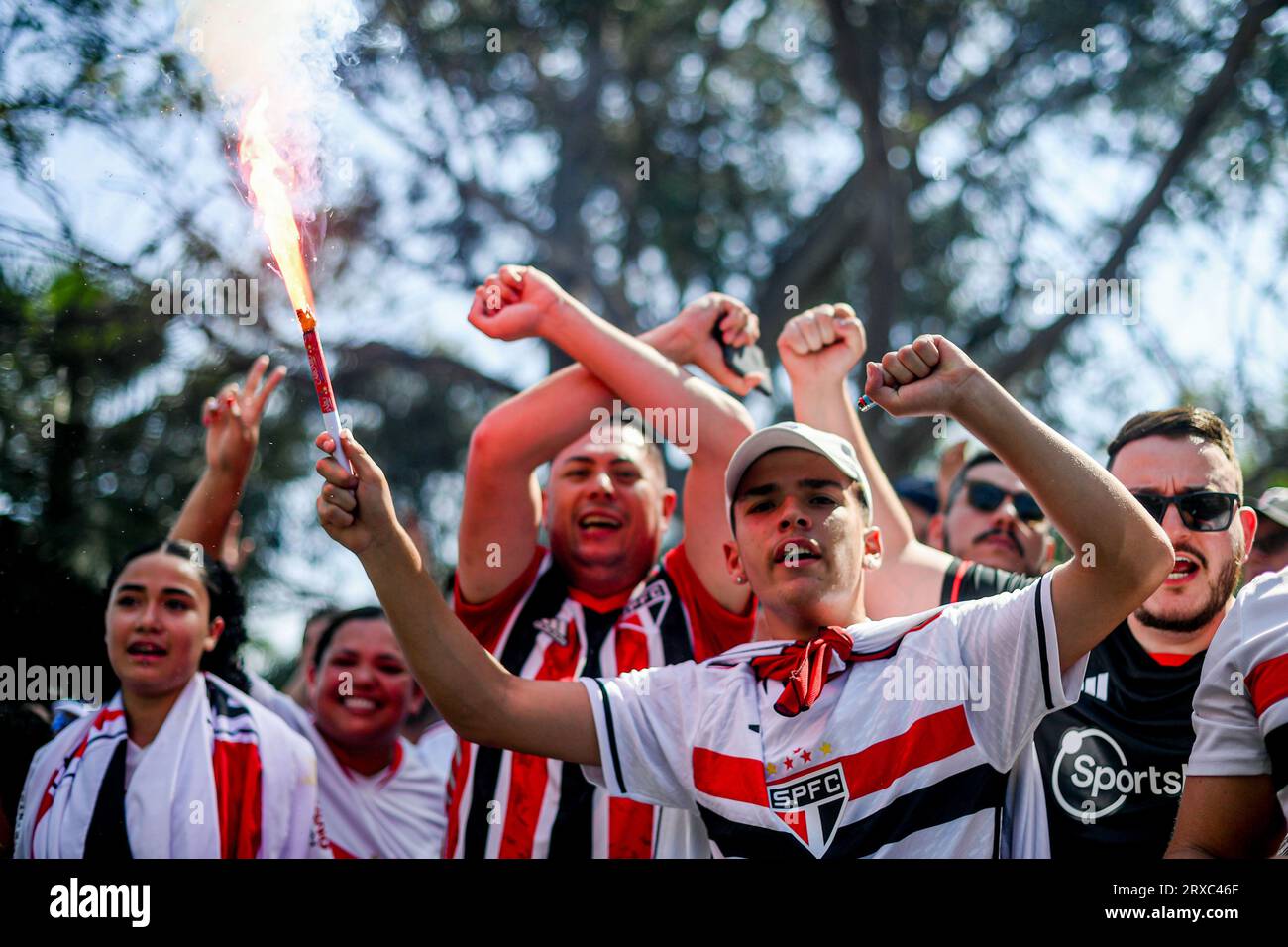 Sao Paulo, Brazil. 24th Sep, 2023. Morumbi Stadium Sao Paulo fans ...