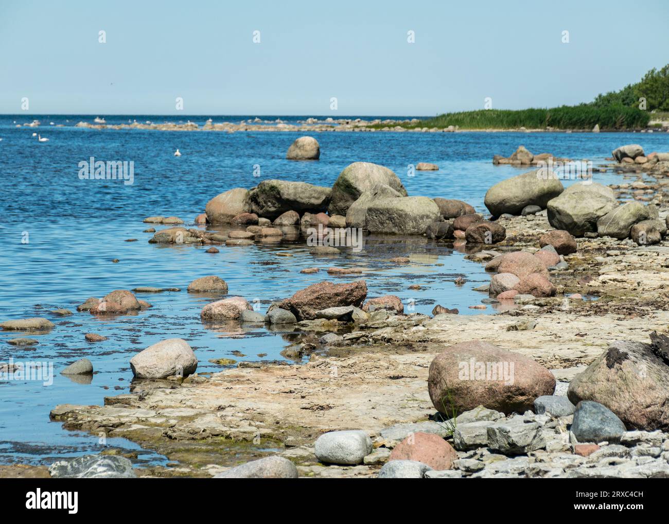 landscape with traditional coastal view, Saaremaa Island, Estonia Stock ...