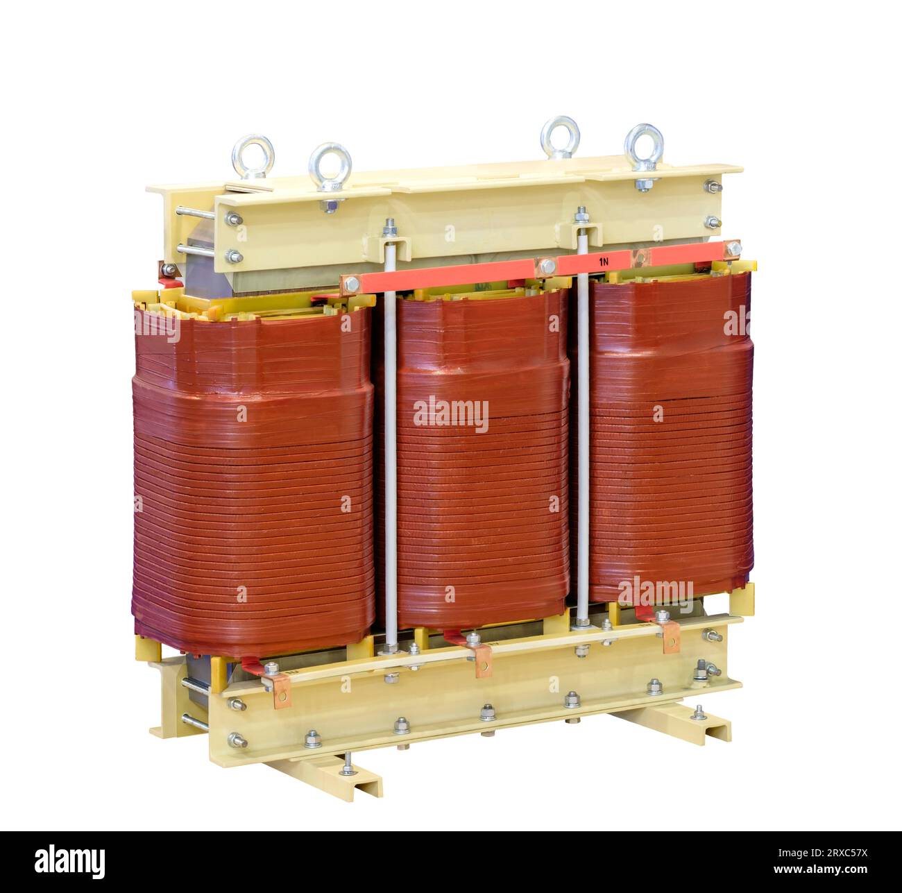 Industrial electrical transformer isolated on white background Stock ...