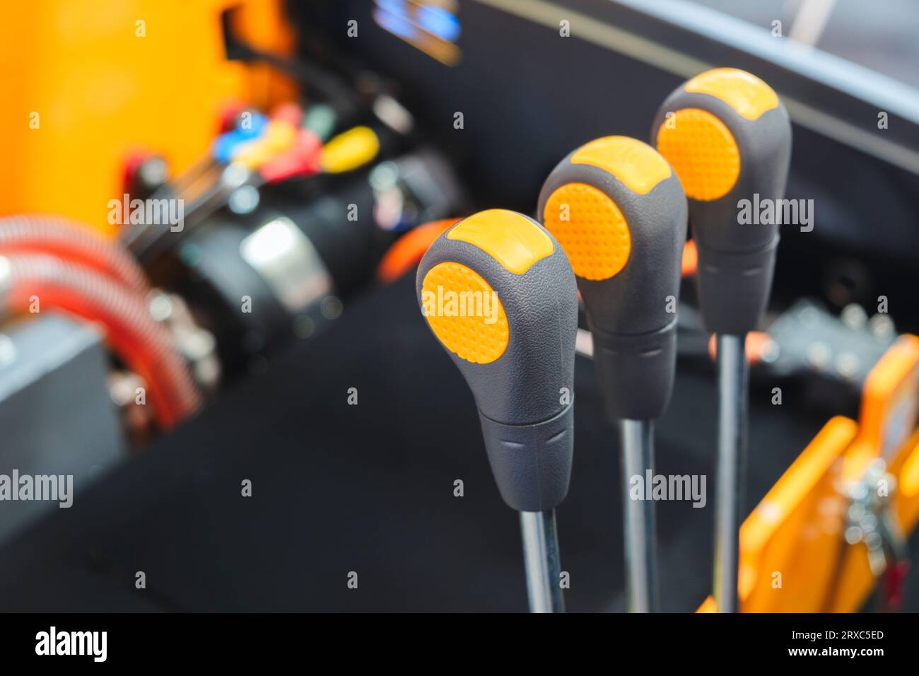 steering and cab of forklift with levers. in stock. loader steering ...