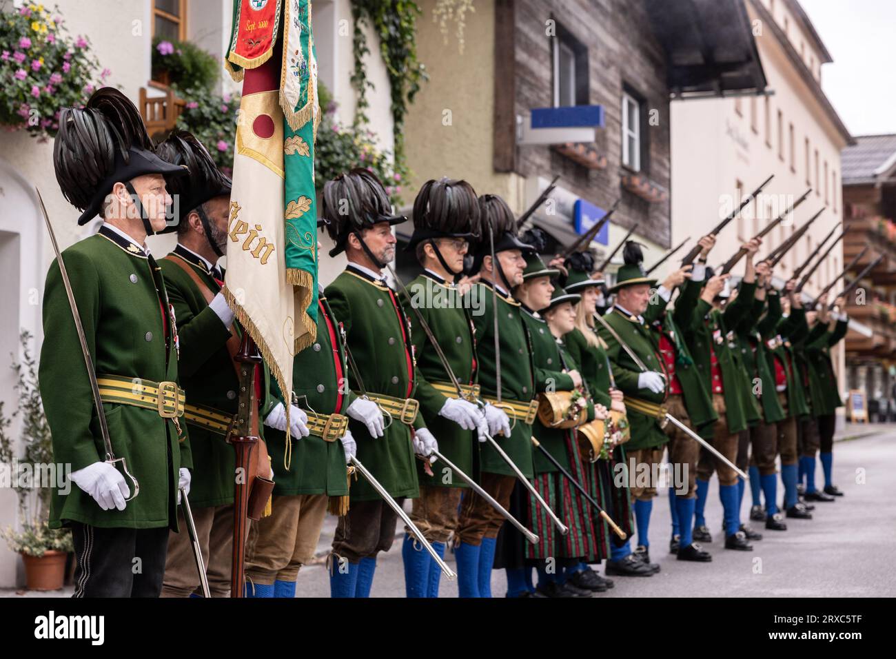 AUSTRIA, DORFGASTEIN - SEPTEMBER 24, 2023: Formation on the day of the ...