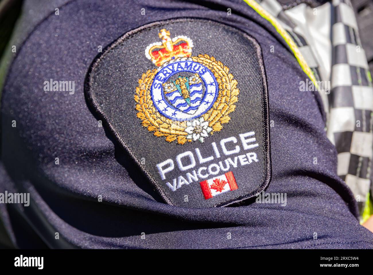 Vancouver Police Badge on the Shoulder Close up Stock Photo - Alamy
