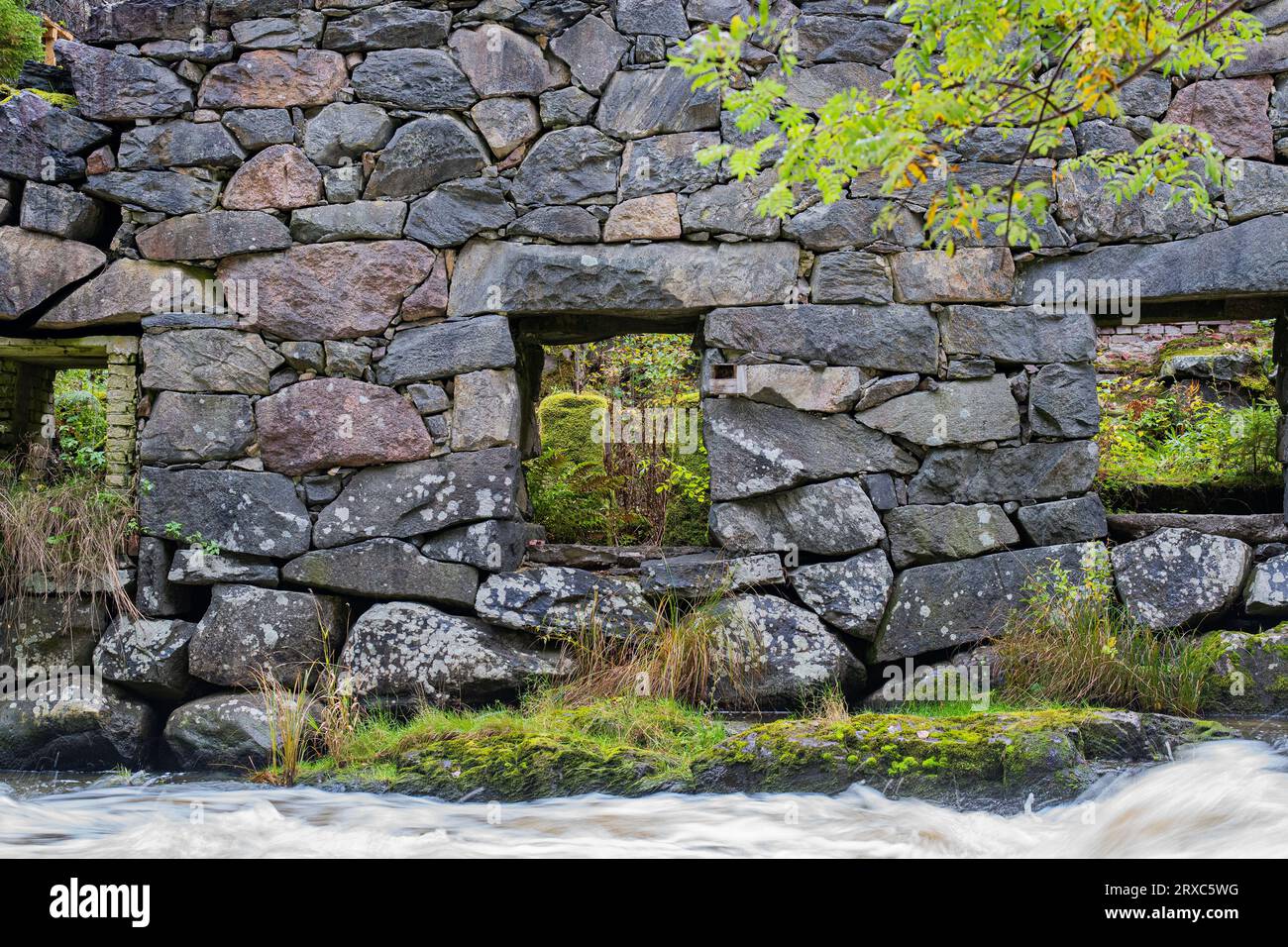 Ancient mill by the river rapids in Finland Stock Photo - Alamy