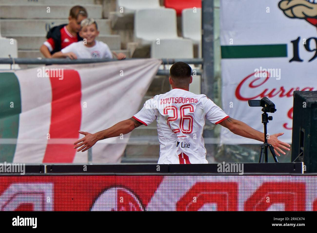 Bari, Italy. 24th Sep, 2023. Ilias Koutsoupias (SSC Bari) celebrates ...