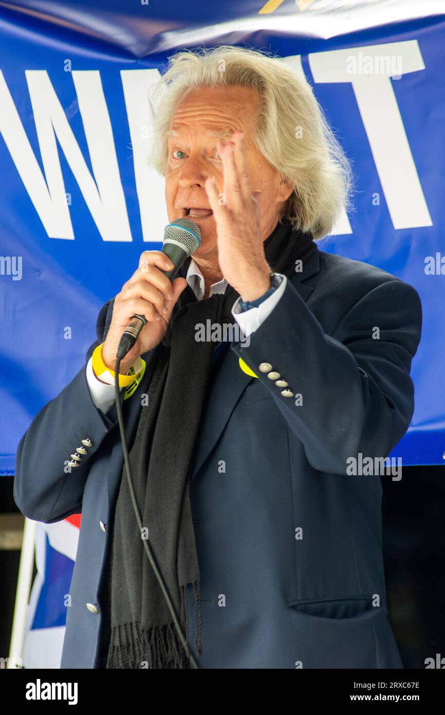 London, UK - 23rd September 2023 - Professor A C Grayling speaking in ...