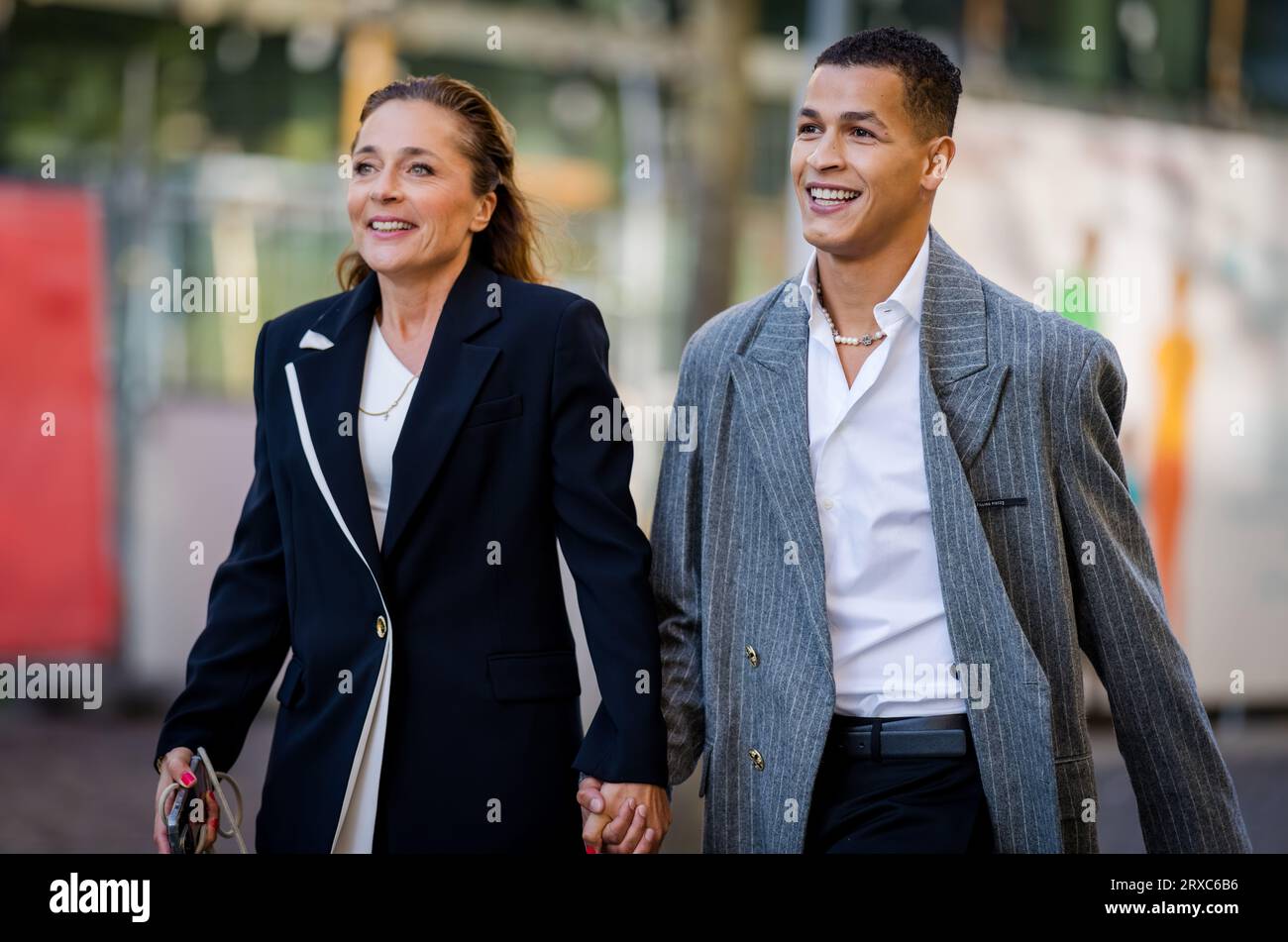 UTRECHT - Actor and rapper Bilal Wahib (R) arrives together with ...