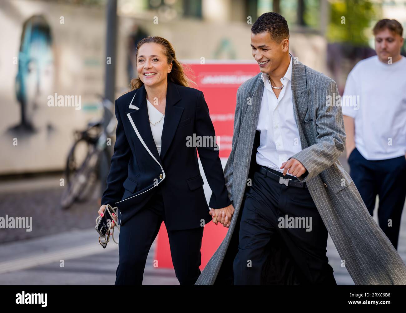 UTRECHT - Actor and rapper Bilal Wahib (R) arrives together with ...