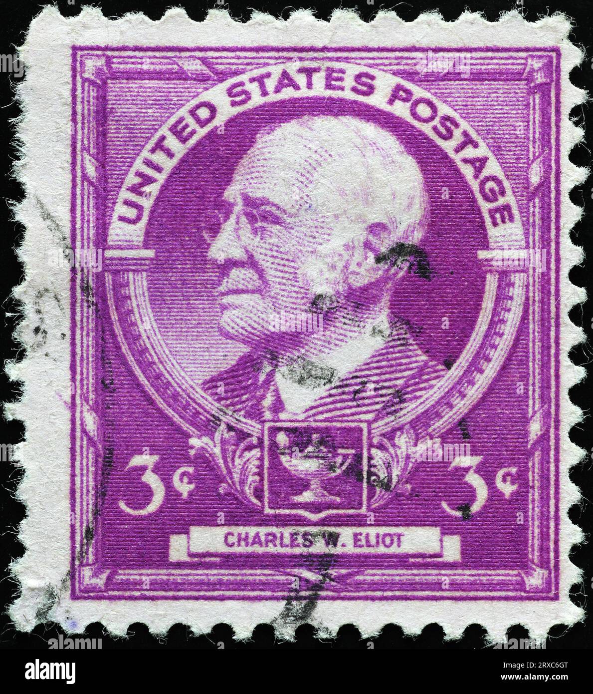 Charles William Eliot on vintage american stamp Stock Photo - Alamy