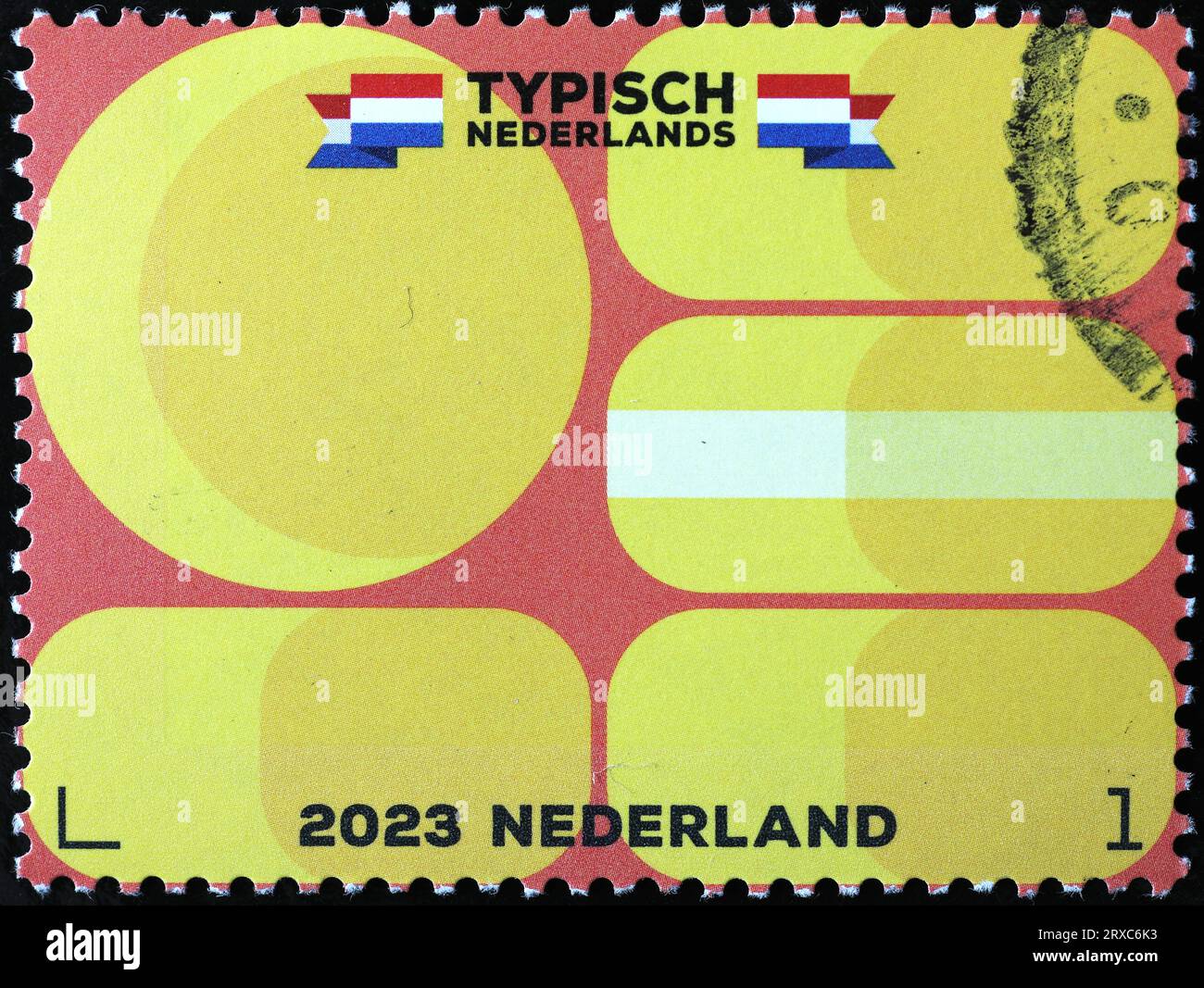 Dutch cheese wheels on postage stamp Stock Photo - Alamy