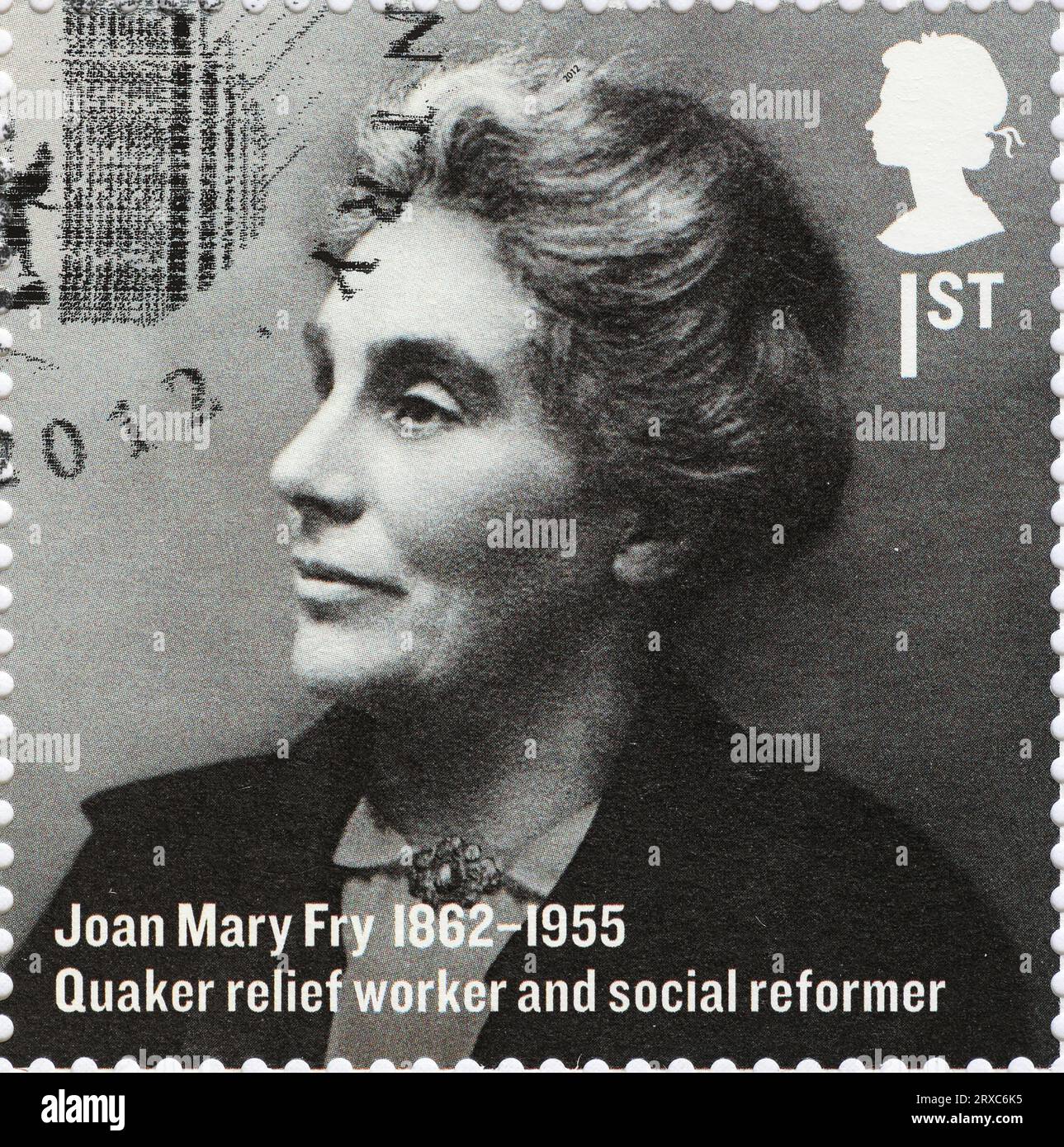 English Quaker Joan Mary Fry on postage stamp Stock Photo - Alamy