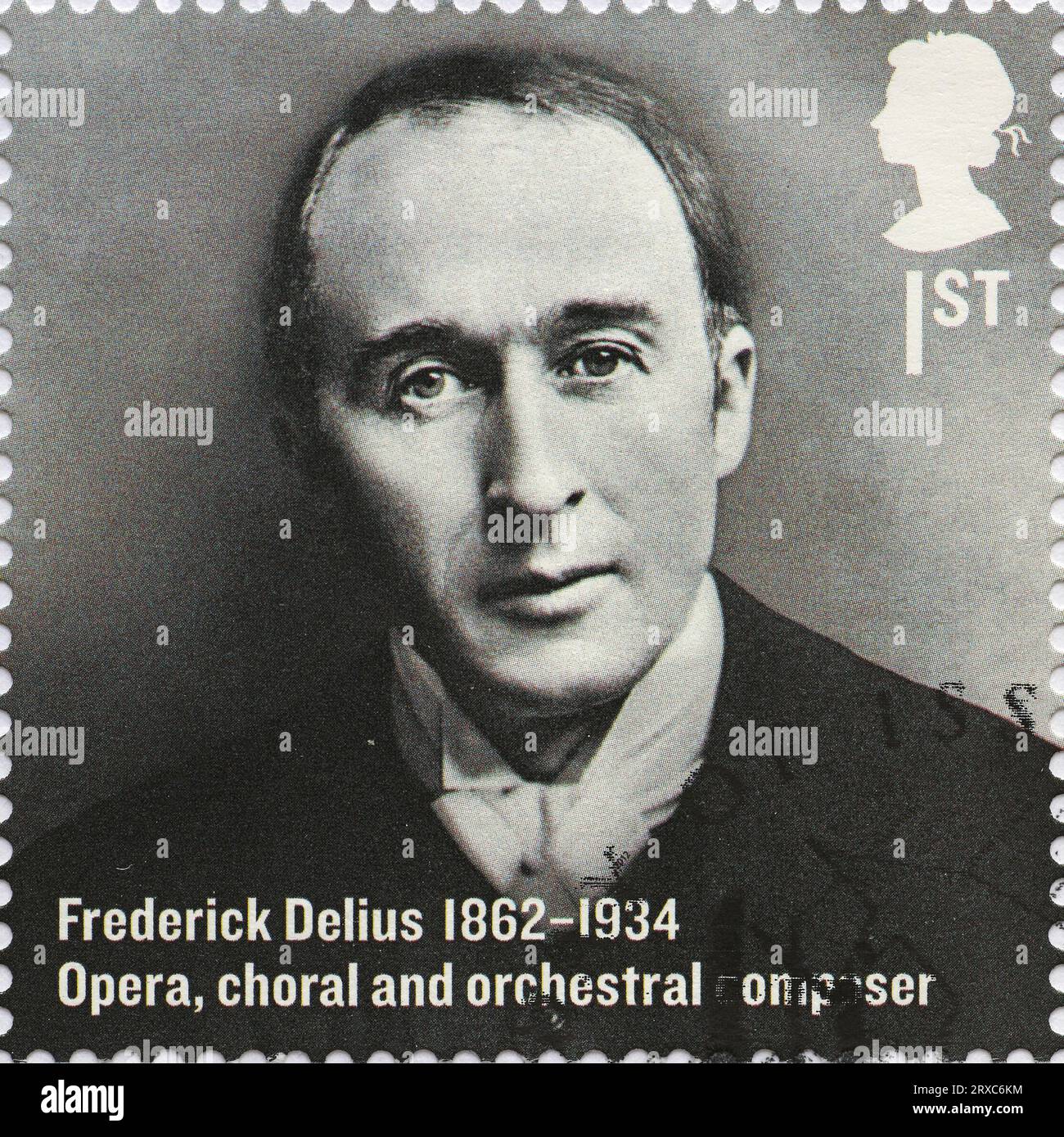 Frederick Delius portrait on british postage stamp Stock Photo - Alamy