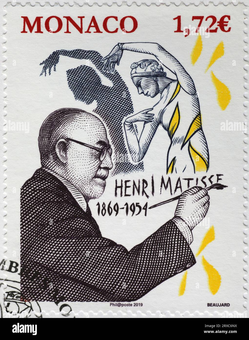 Henry Matisse on postage stamp from Monaco Stock Photo - Alamy