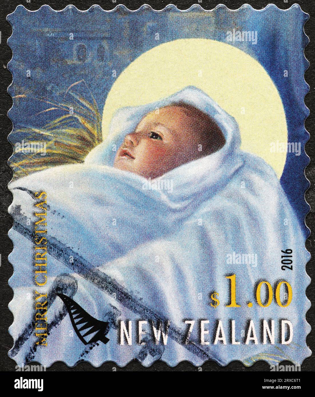 Jesus baby on New Zealand stamp Stock Photo - Alamy