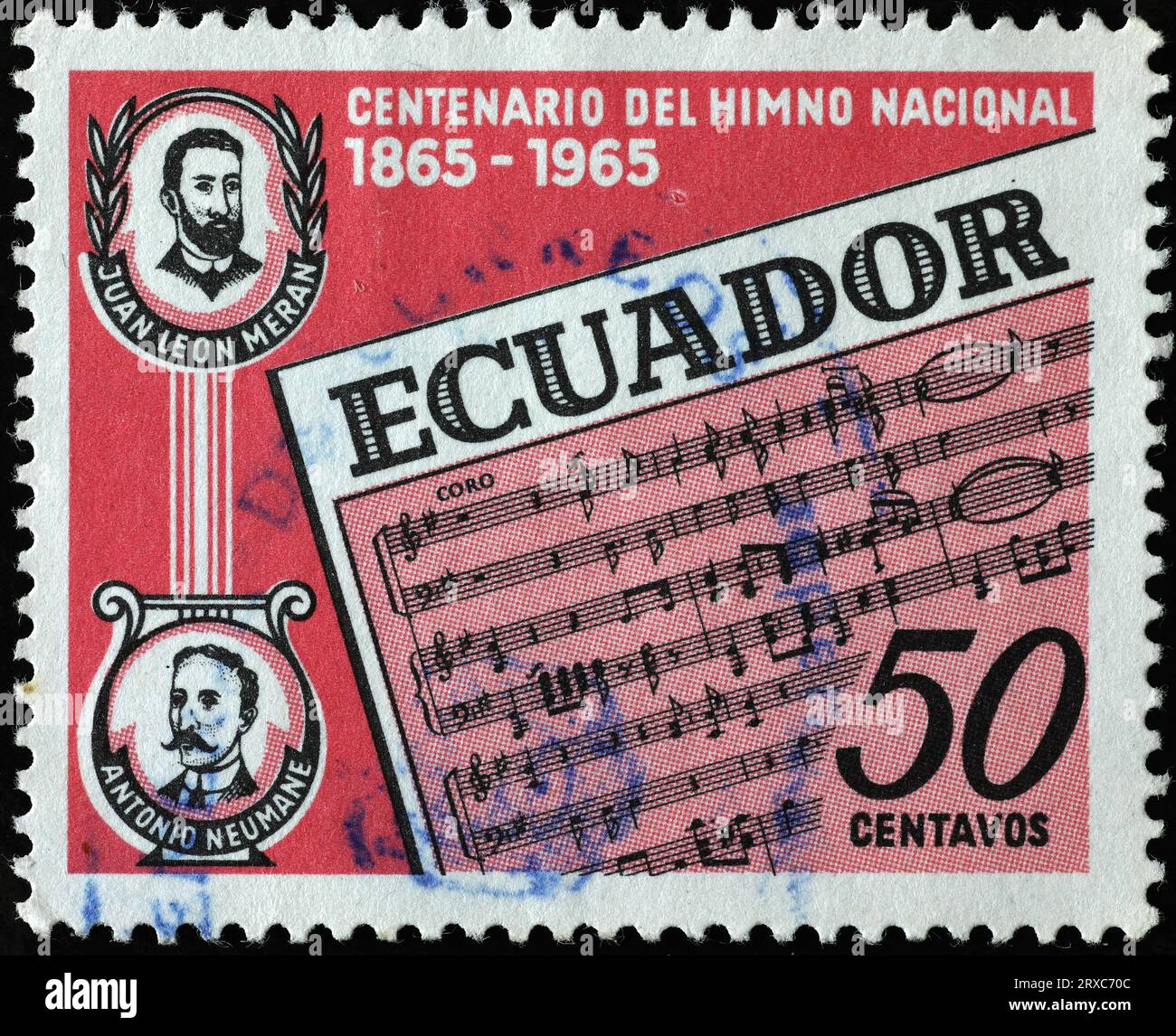 National anthem of Ecuador celebrated on postage stamp Stock Photo - Alamy