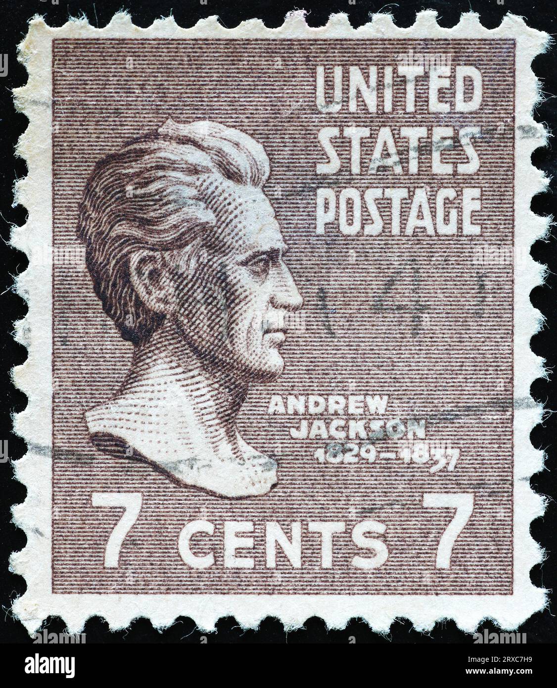 US President Andrew Jackson on vintage american stamp Stock Photo - Alamy