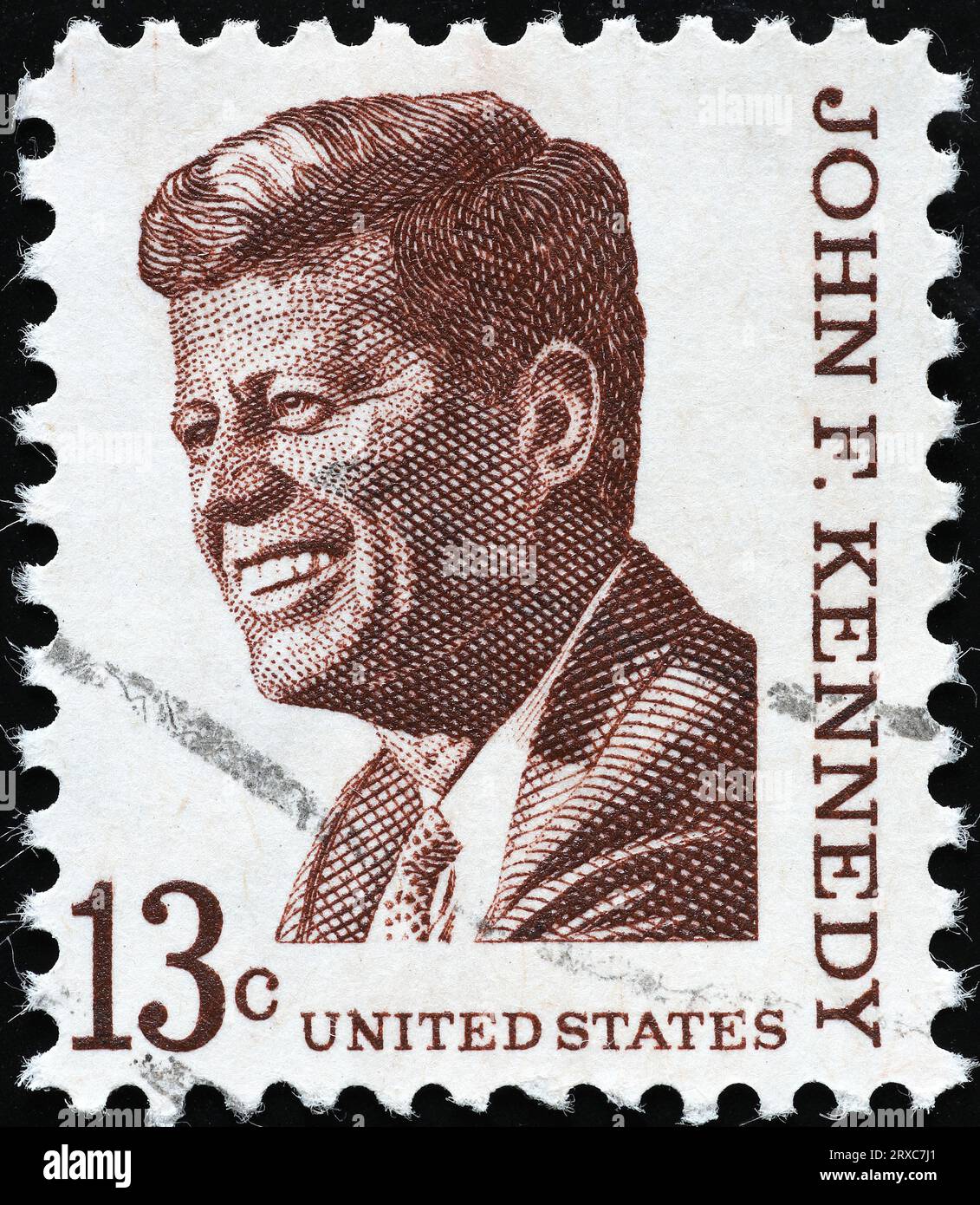 US President John F. Kennedy on vintage american stamp Stock Photo - Alamy