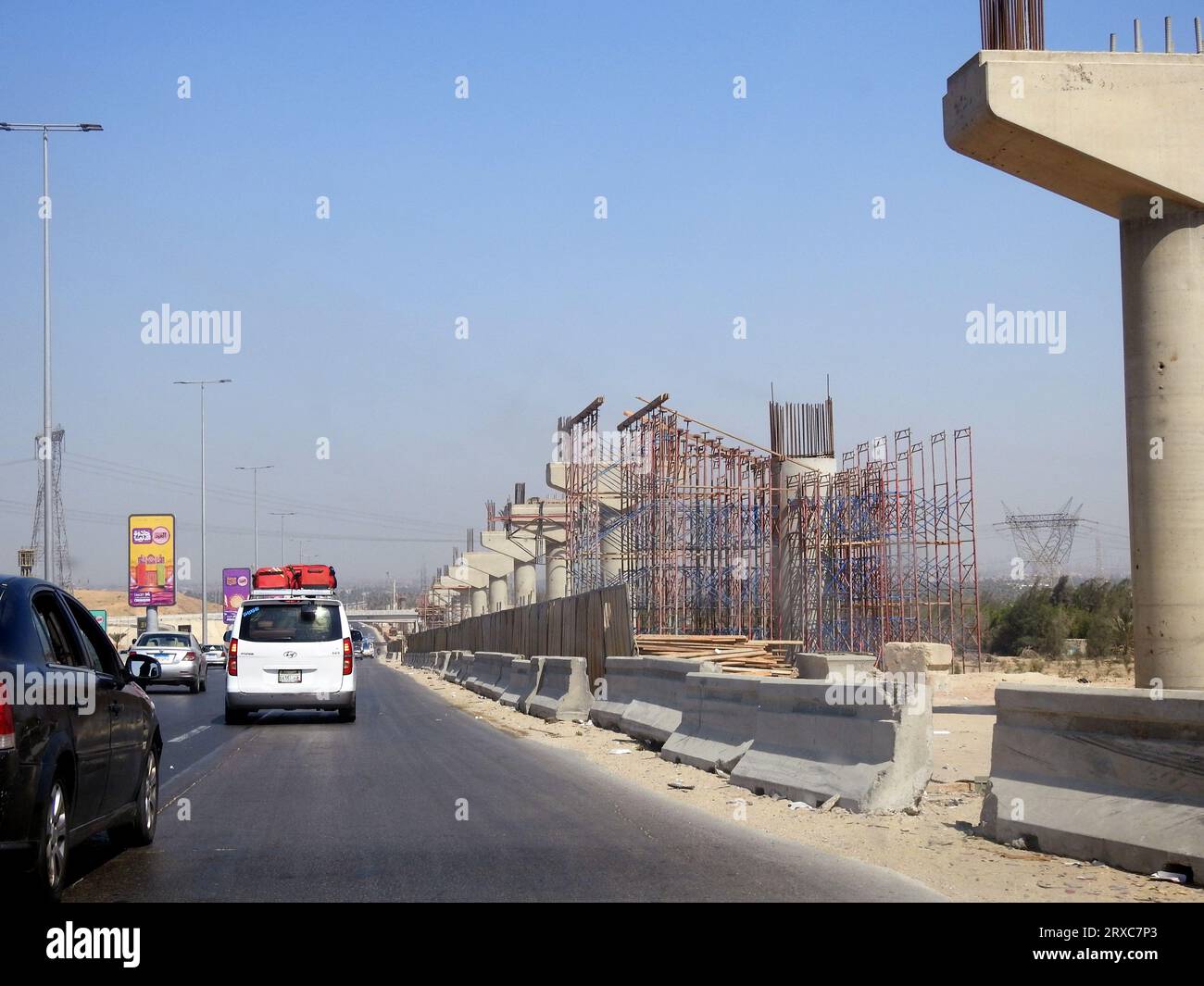 Giza, Egypt, September 16 2023: Giza monorail site, under construction ...