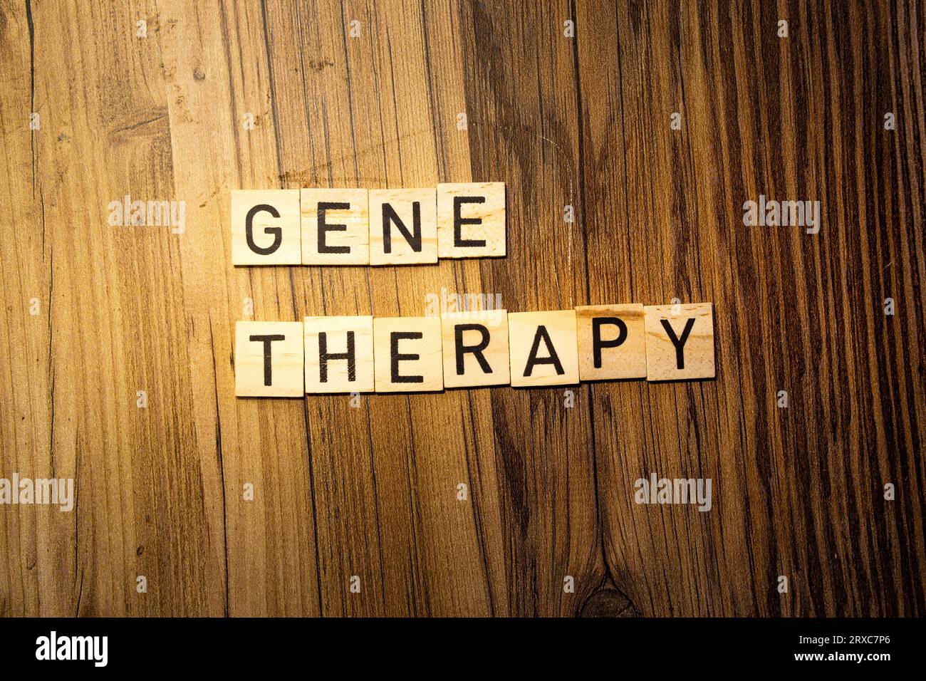 Gene Therapy concept word in wooden letters on dark wood background ...