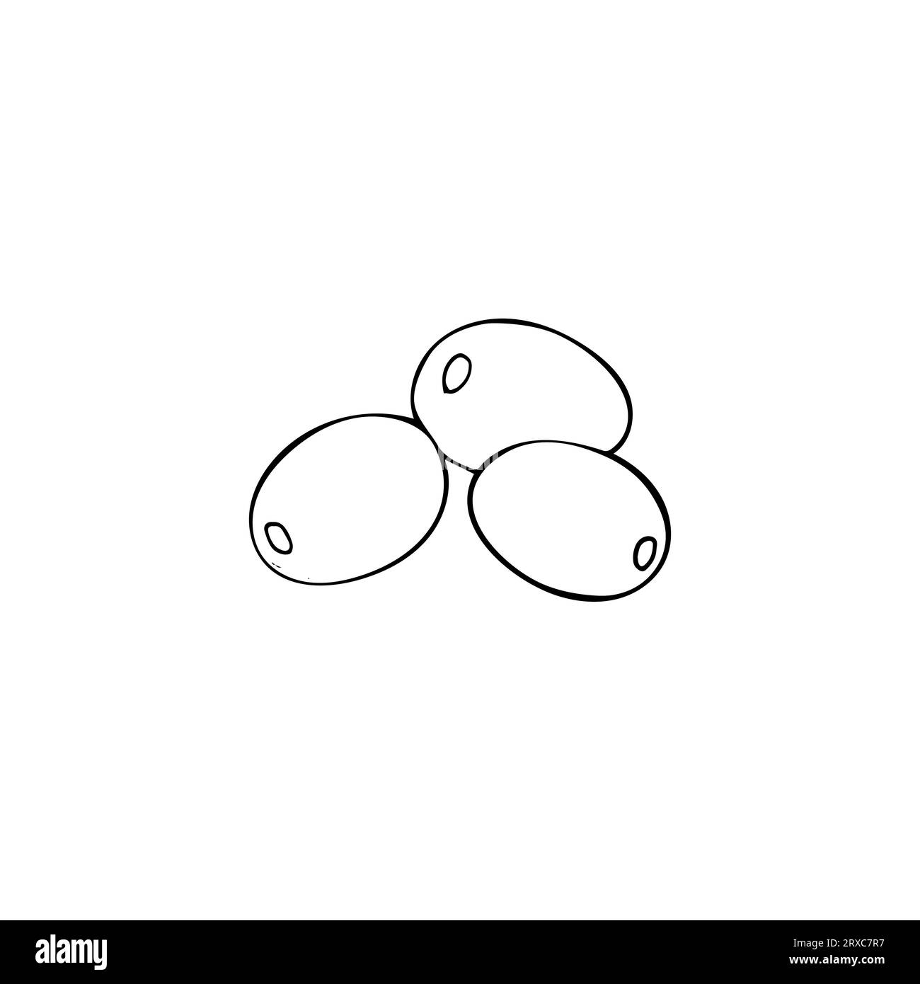 Hand-drawn pitted olives, isolated food vector illustration Stock ...