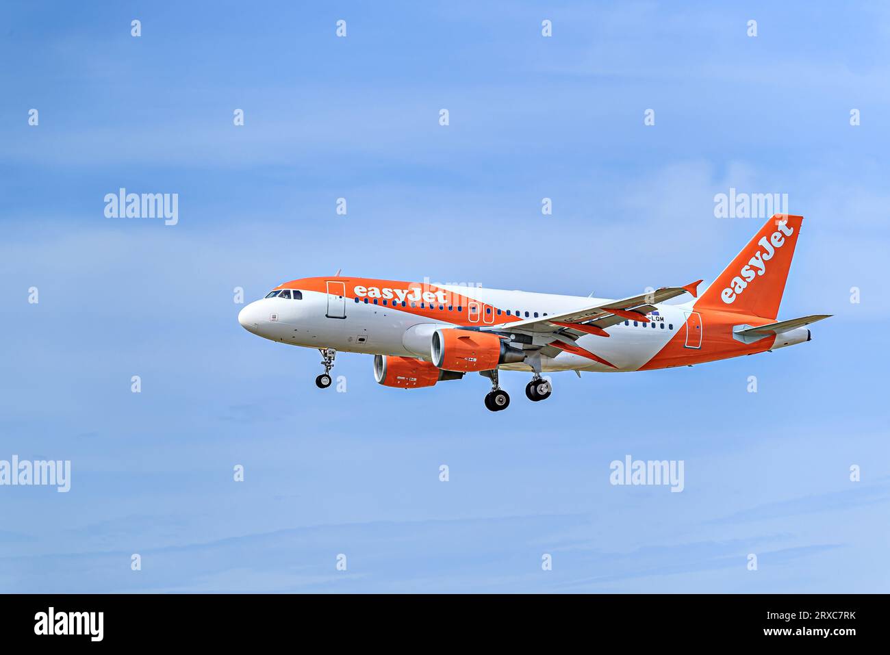 Barcelona, Spain; April 10, 2023: Airbus A319 plane of the Easyjet ...