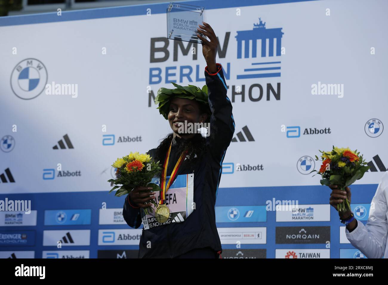 09/24/2023, Berlin, Germany. Tigst Assefa at the award ceremony. Tigst ...