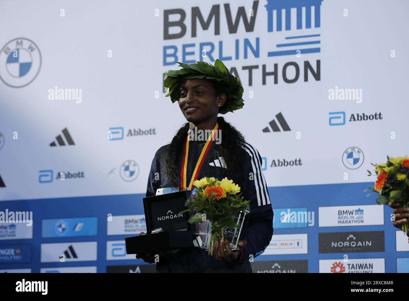09/24/2023, Berlin, Germany. Tigst Assefa at the award ceremony. Tigst ...