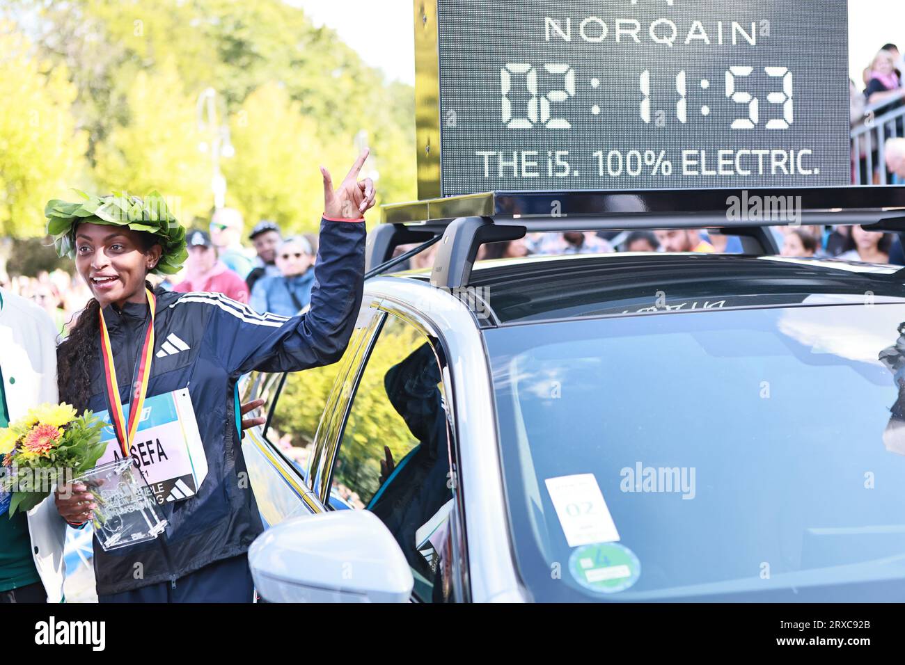 09/24/2023, Berlin, Germany.Tigst Assefa at the award ceremony. Tigst ...