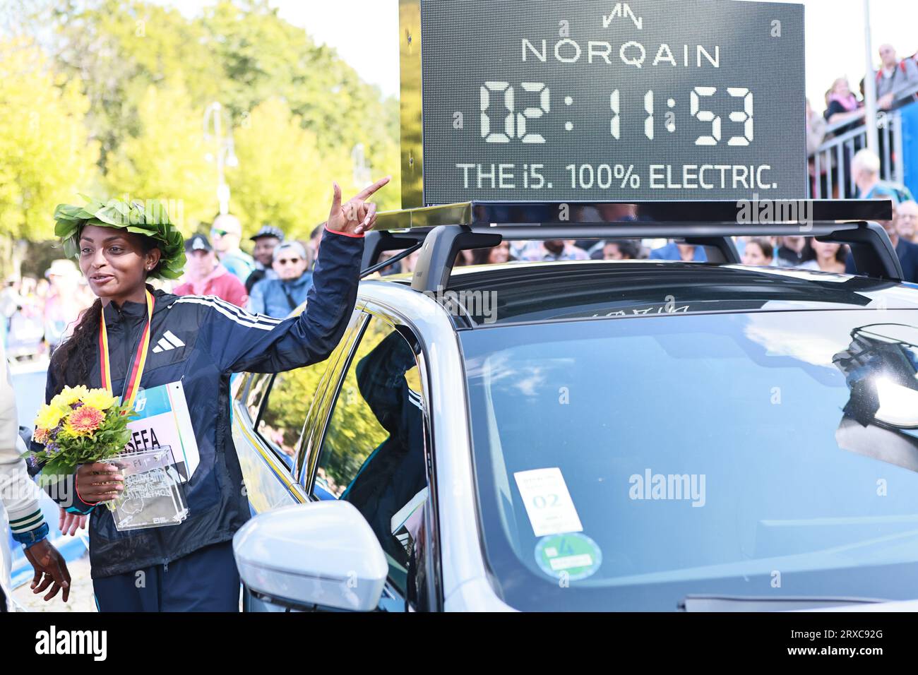 09/24/2023, Berlin, Germany.Tigst Assefa at the award ceremony. Tigst ...