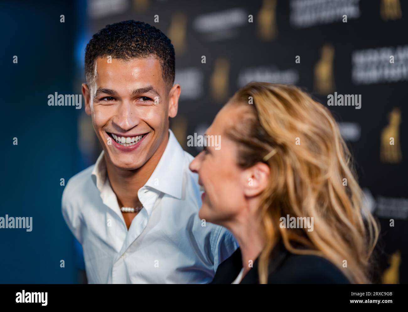 UTRECHT - Actor and rapper Bilal Wahib (L) together with director Anne ...