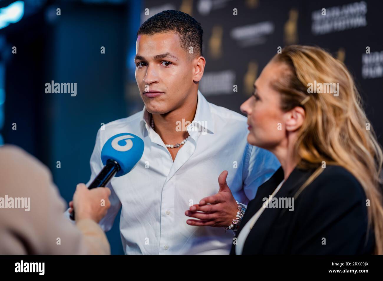 UTRECHT - Actor and rapper Bilal Wahib (L) together with director Anne ...