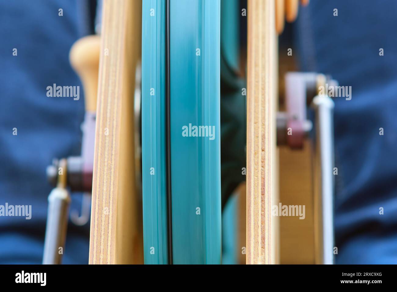 The modern spinning machine is equipped with industrial tools for ...