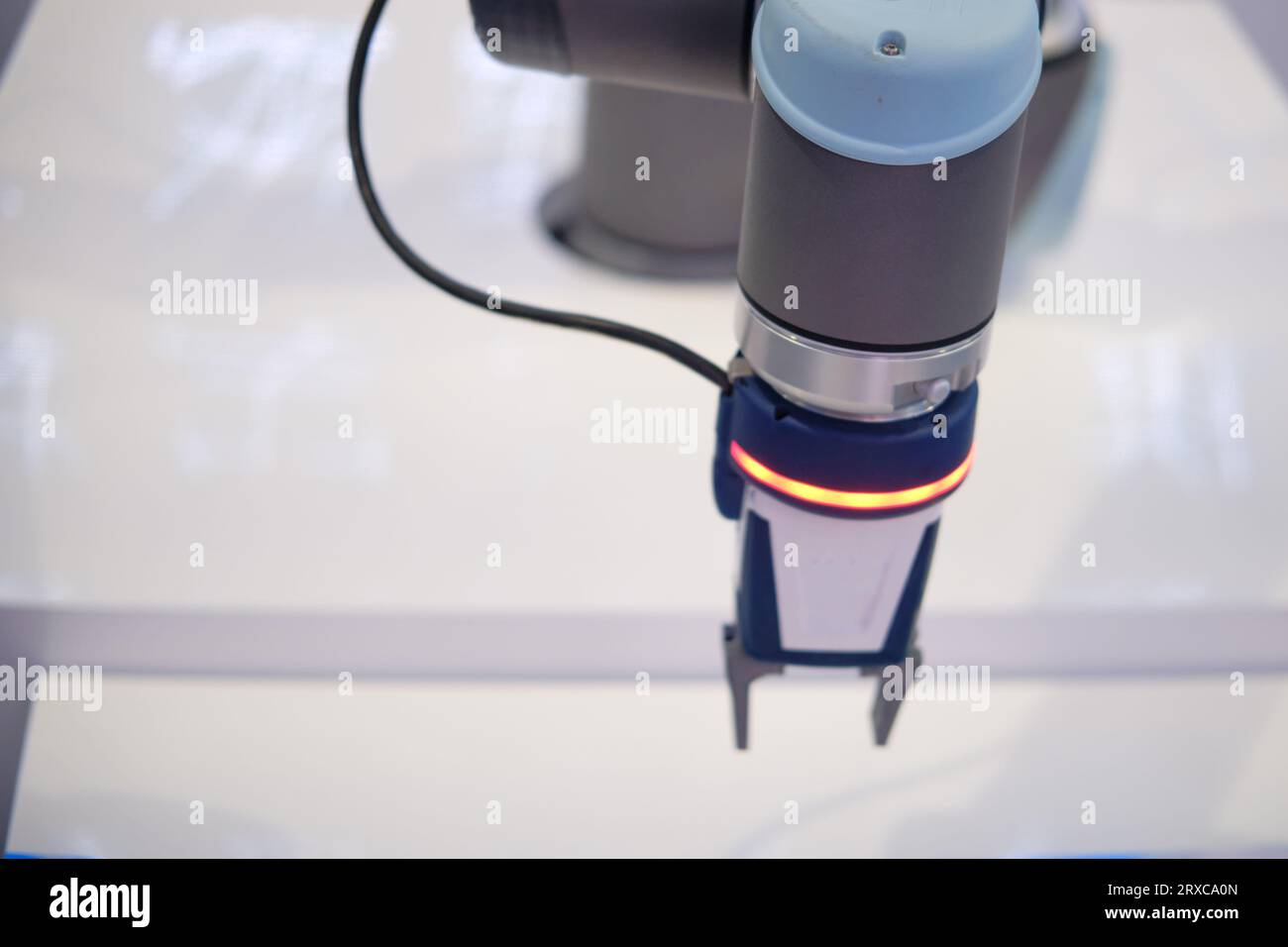 Close-up of modern robot arm. Technology and innovation concept Stock ...