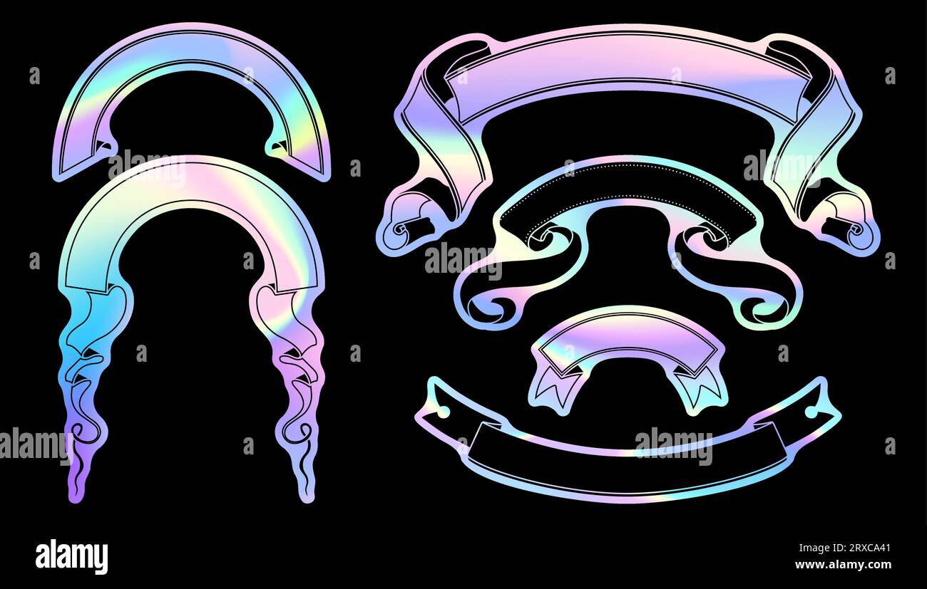 Label set with horizontal hologram sticker design.It is vector data ...