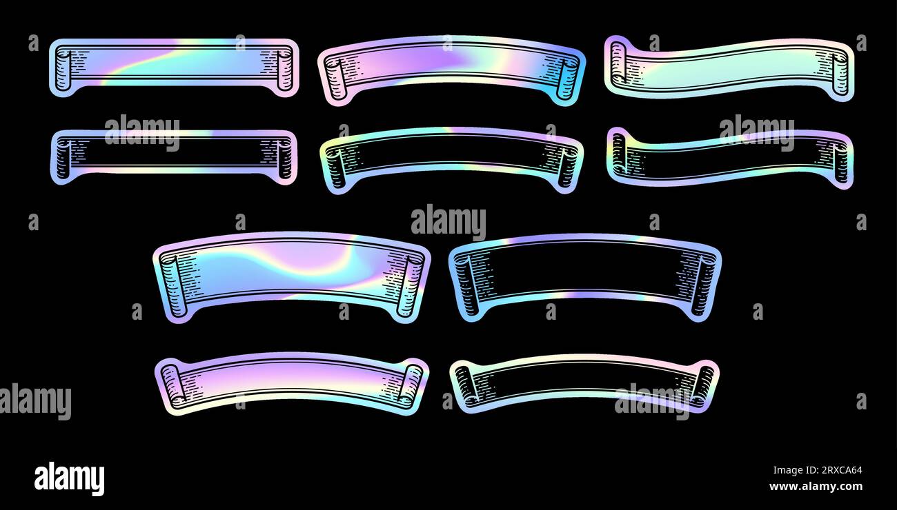 Label set with horizontal hologram sticker design.It is vector data ...