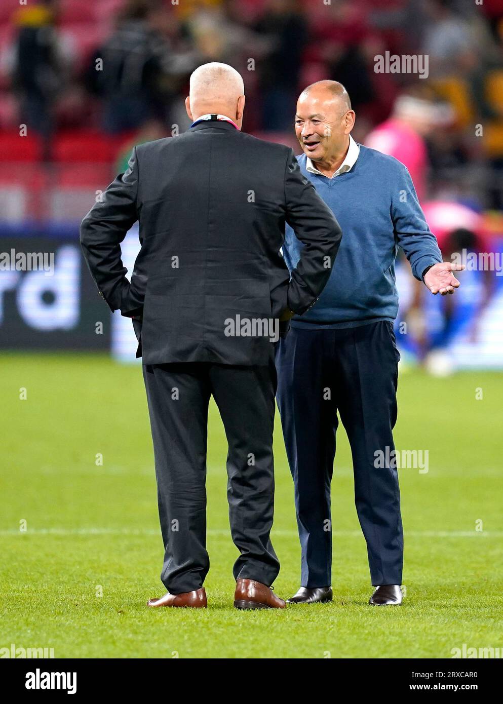 Wales head coach Warren Gatland (left) and Australia's Eddie Jones ...