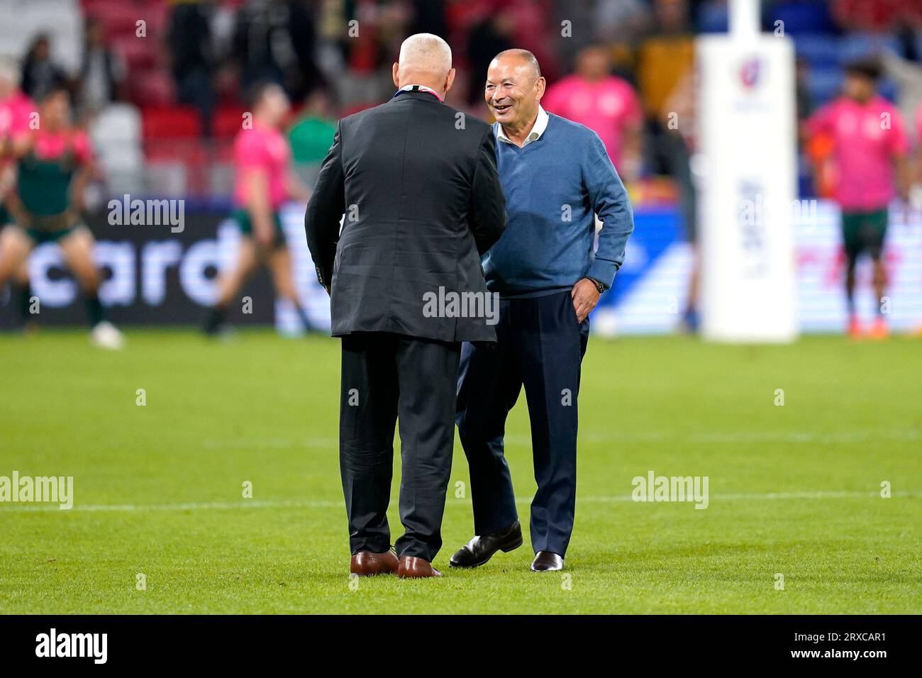 Wales head coach Warren Gatland (left) and Australia's Eddie Jones ...