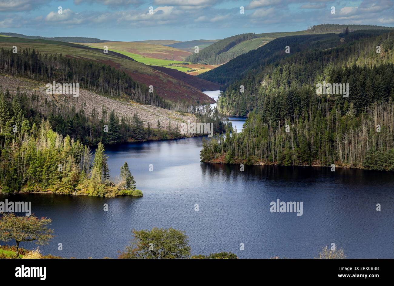Llyn Brianne, a man-made reservoir and dam in the headwaters of the ...