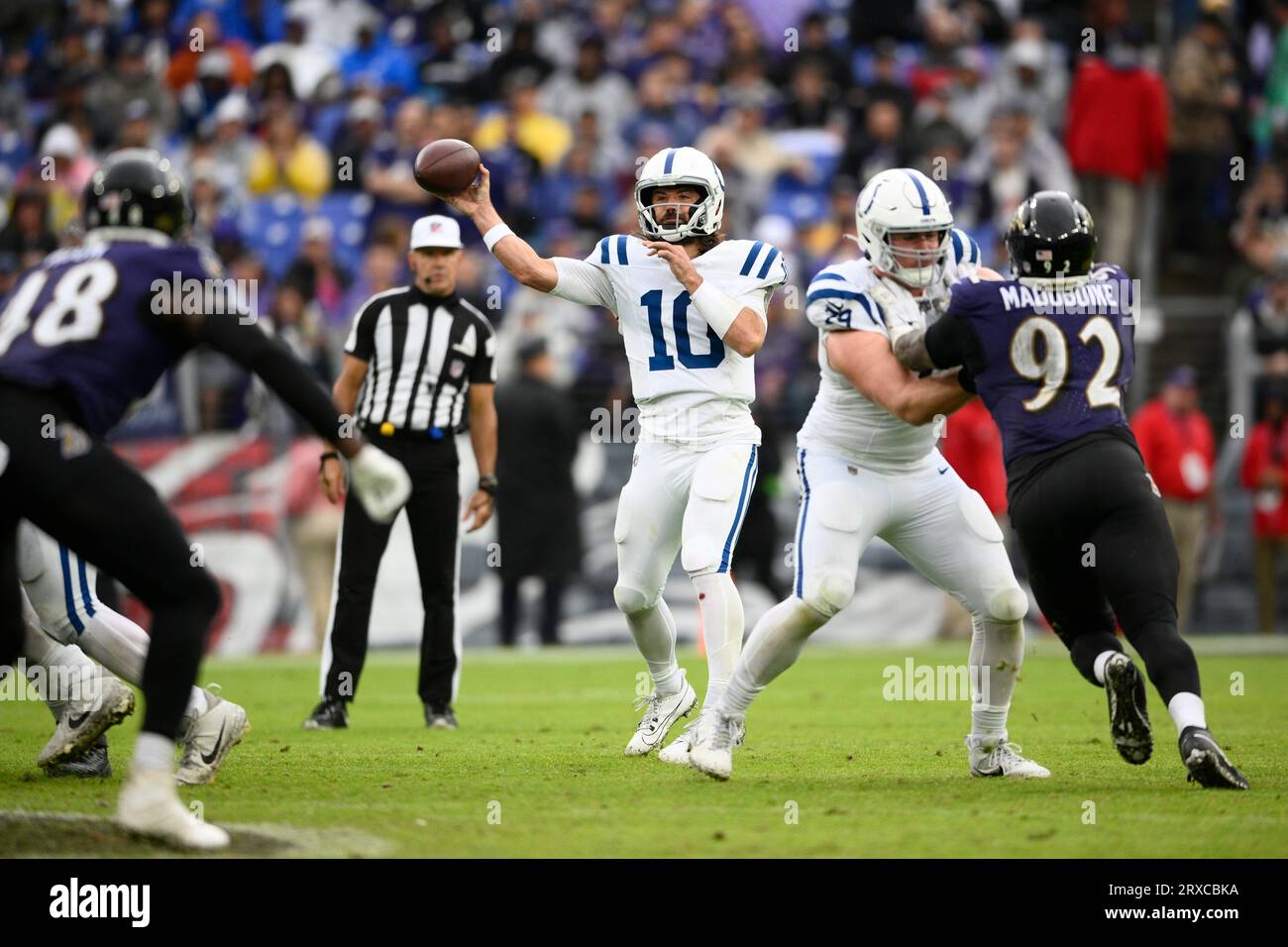Indianapolis Colts quarterback Gardner Minshew (10) throws during the ...