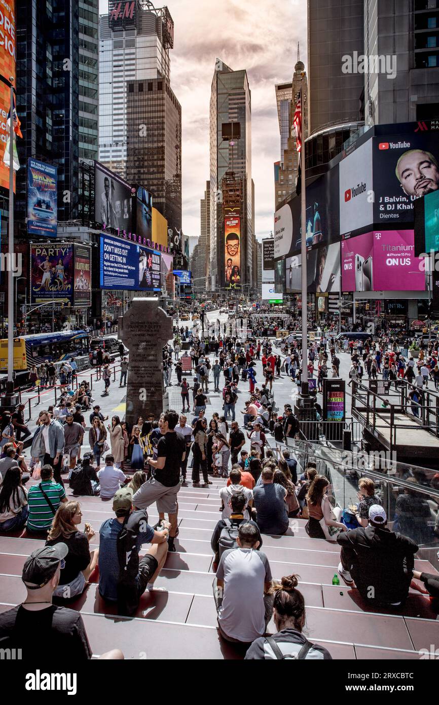 TIMES SQUARE, NEW YORK, USA, - SEPTEMBER 15, 2023. Panoramic view of ...
