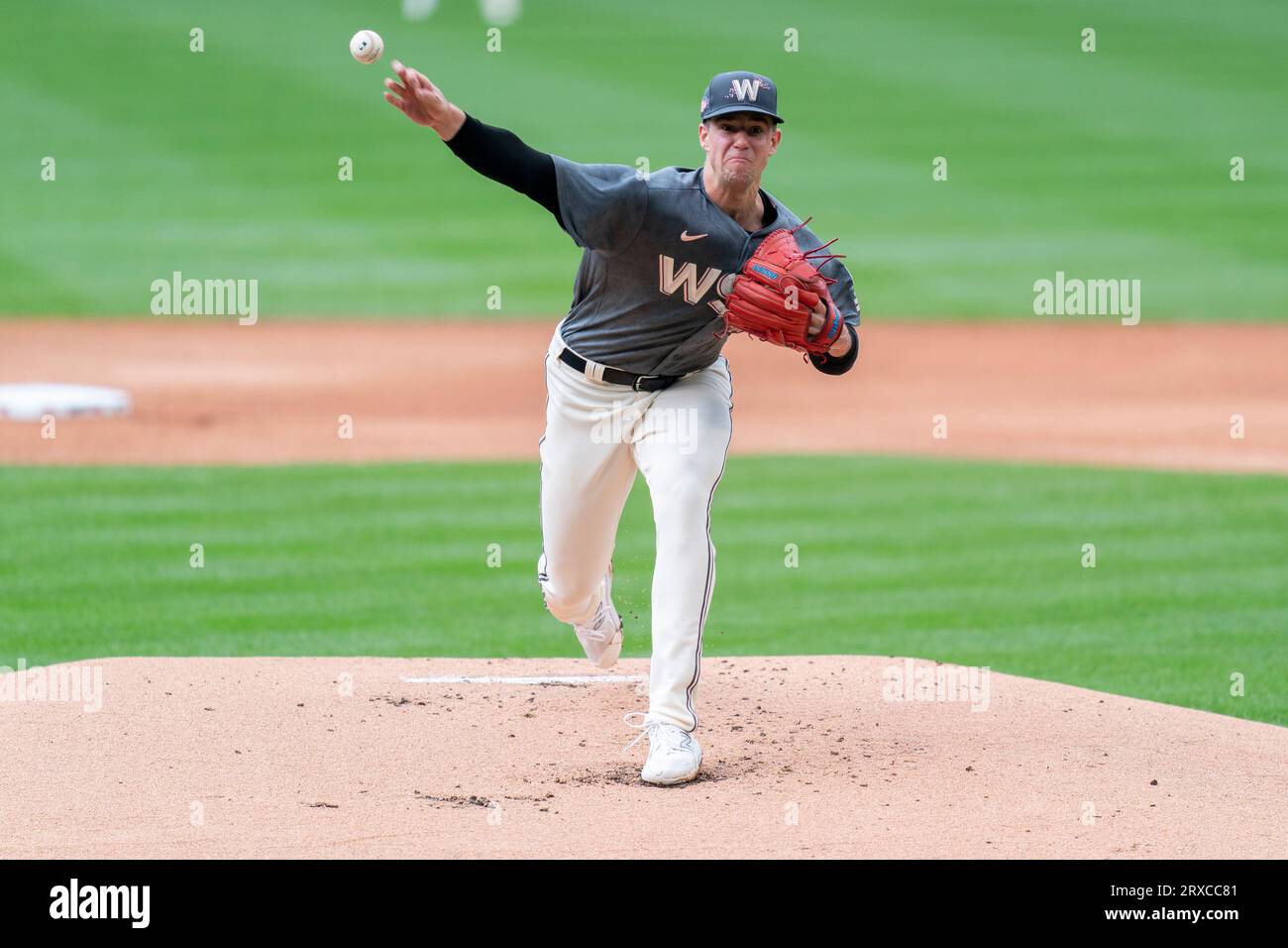 Washington Nationals starting pitcher Jackson Rutledge delivers during ...