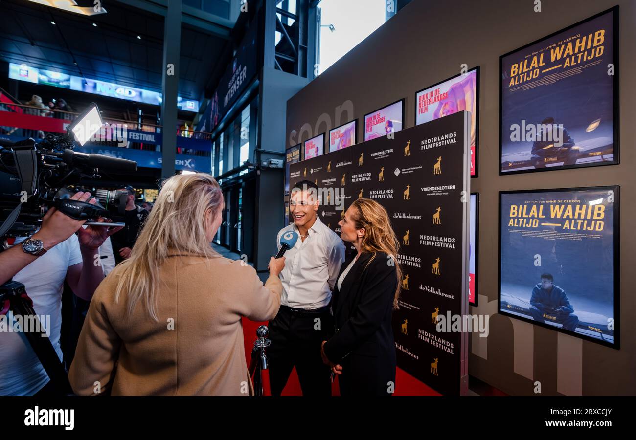 UTRECHT - Actor and rapper Bilal Wahib (L) together with director Anne ...