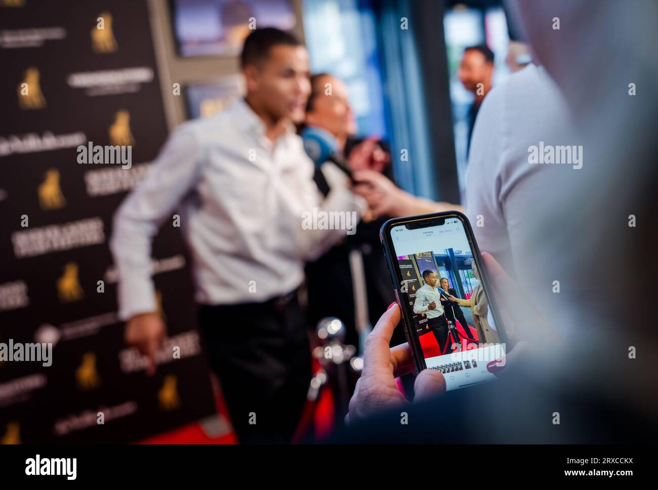 UTRECHT - Actor and rapper Bilal Wahib (L) together with director Anne ...