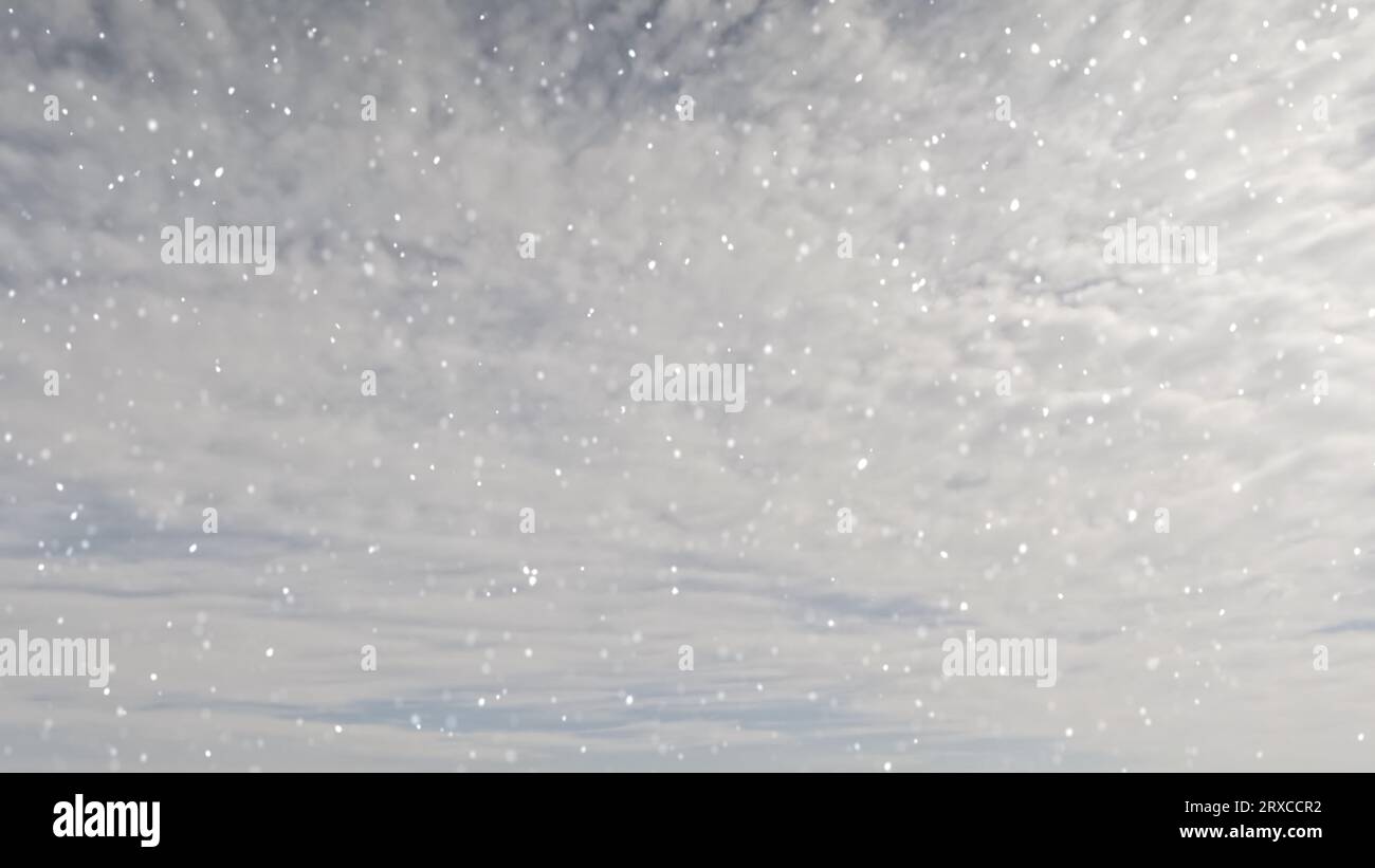 cute snowfall on clouds on sky bg - photo of nature Stock Photo - Alamy