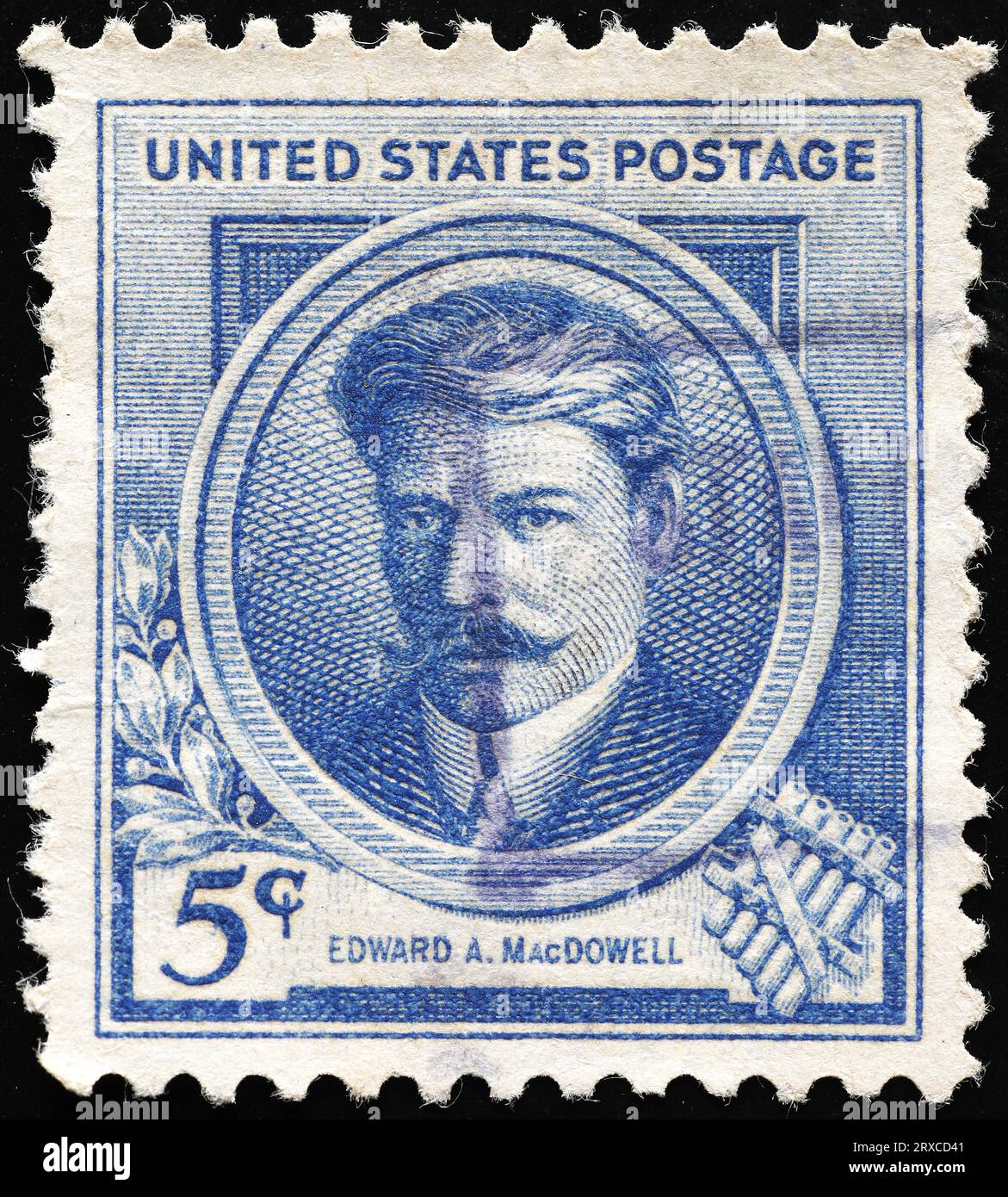 American composer Edward MacDowell on vintage postage stamp Stock Photo ...