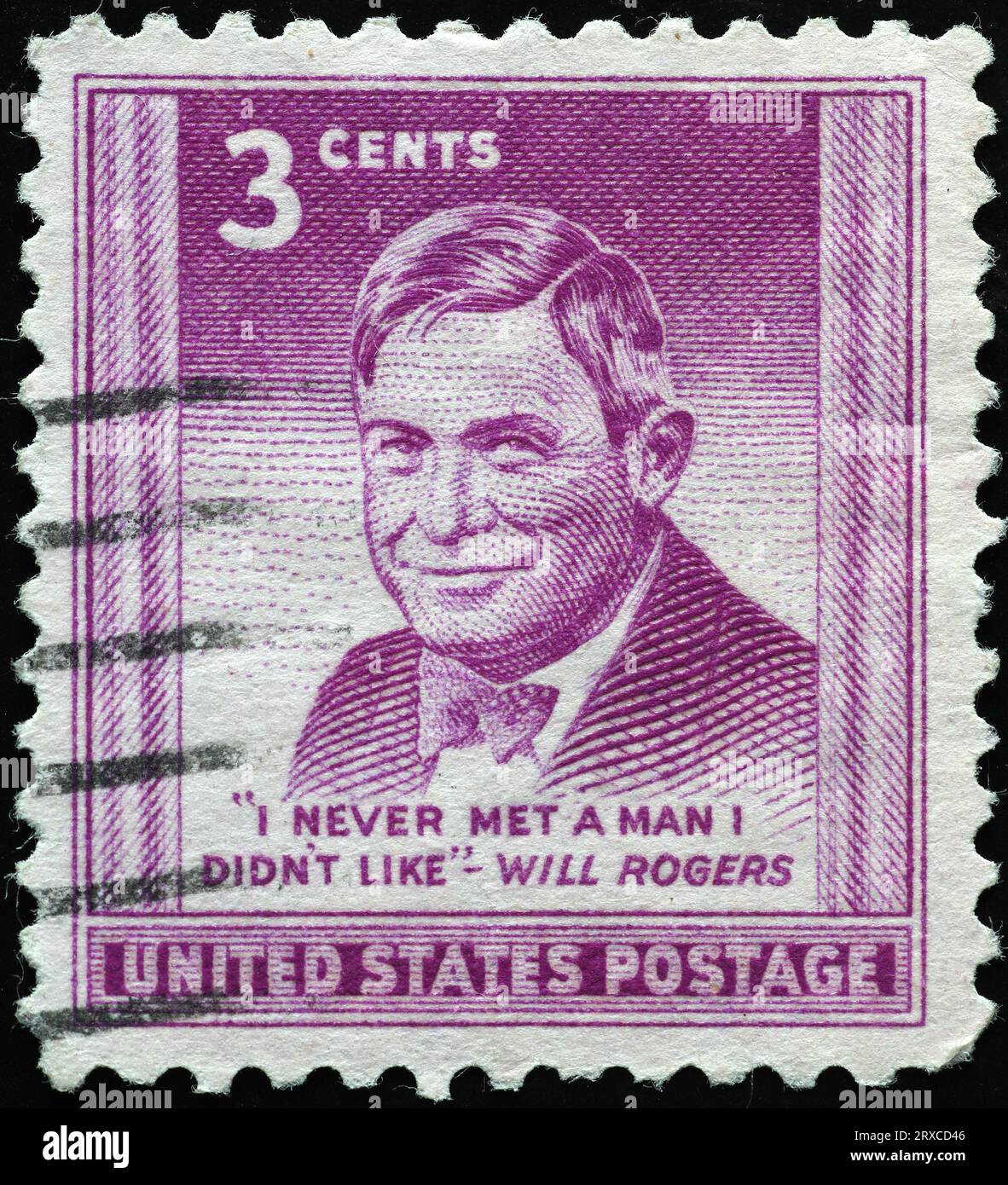 American entertainer Will Rogers on vintage american stamp Stock Photo ...